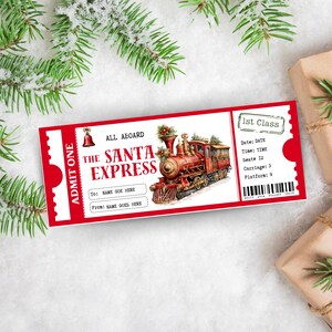 Polar Train Ticket Template, Personalized Surprise Gift Certificate ...