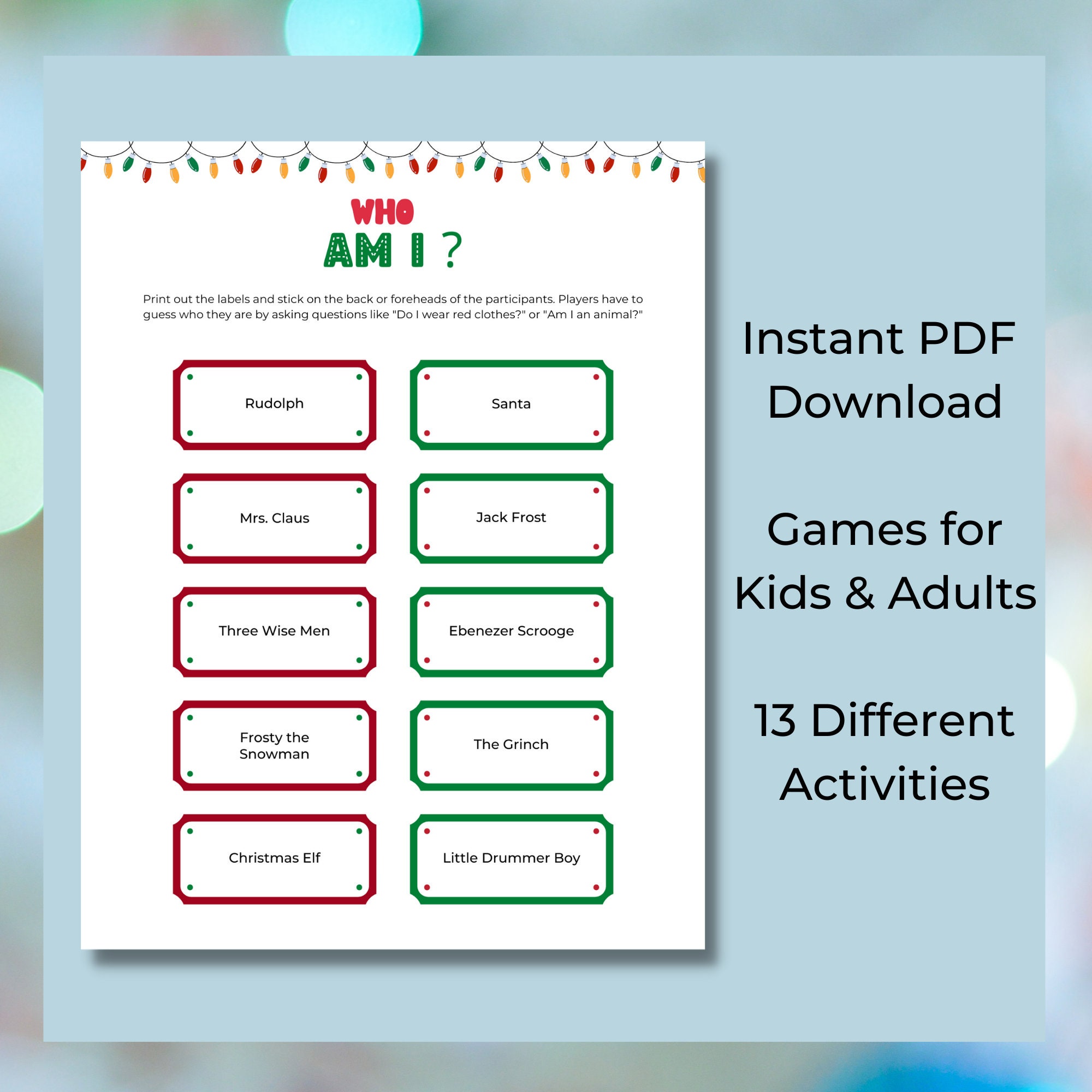 Christmas Game Bundle Printable Family Games Virtual Party - Etsy