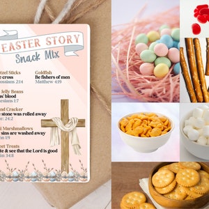 EDITABLE Easter Story Snack Mix Printable Tag Easter Bag Topper, Easter ...