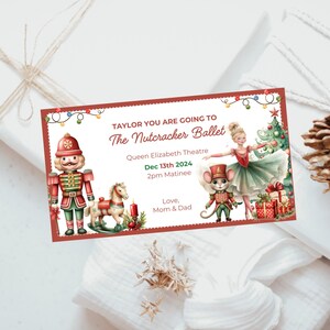 Editable Nutcracker Ticket , Personalized Nutcracker Ballet Surprise ...