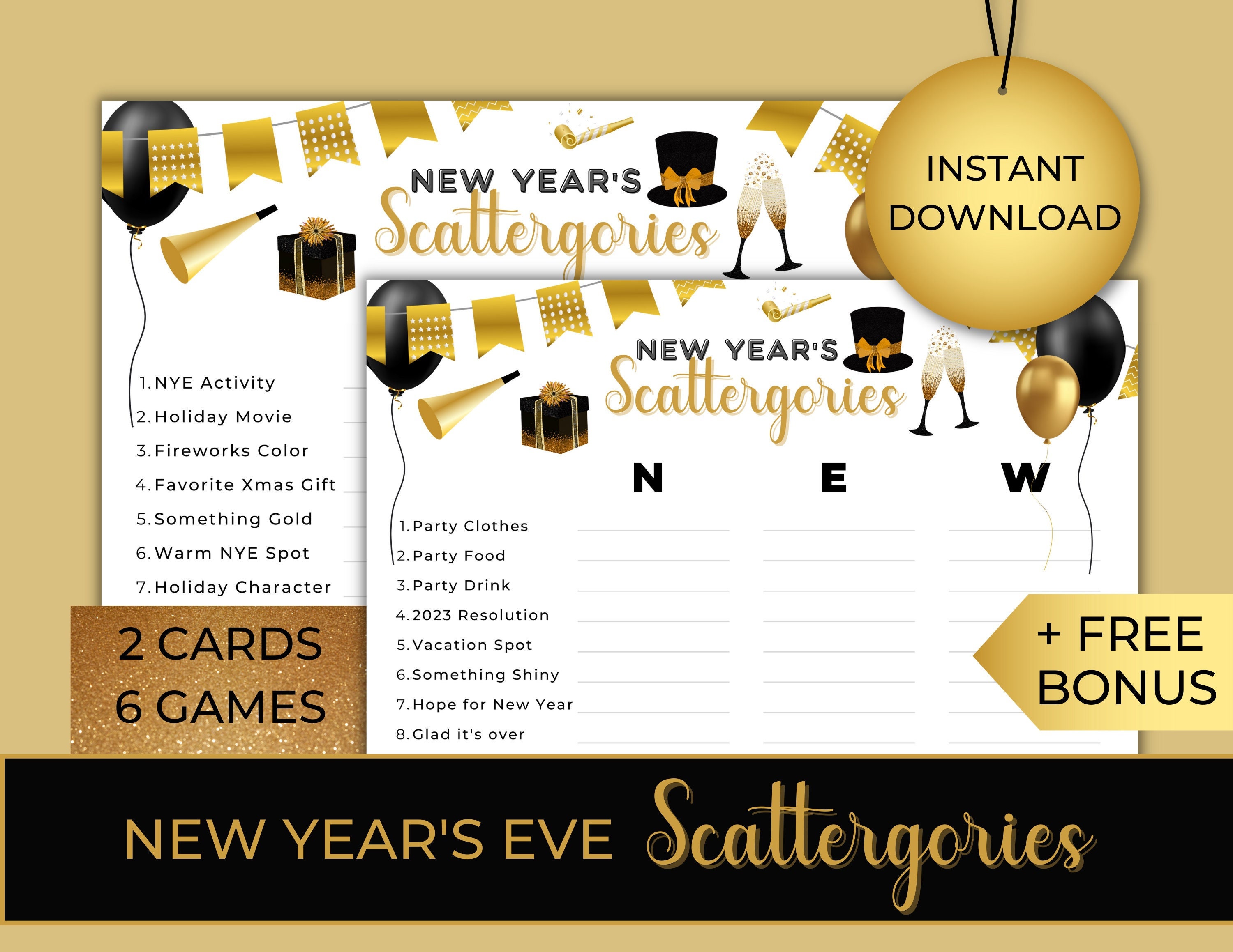 Scattergories Game / Instant Download Scattergories Printable ...