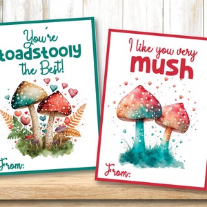 Mushroom Valentine / Printable PDF / Valentines Day Cards / Mushroom ...