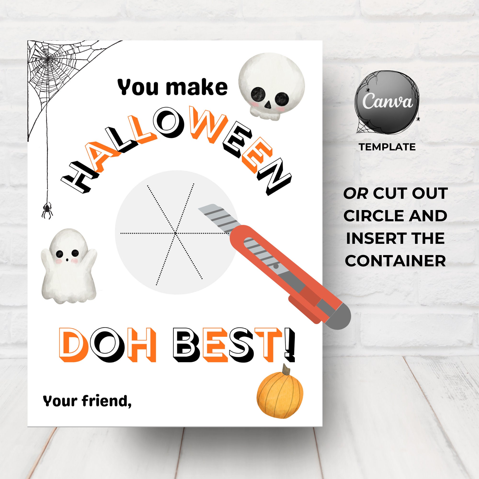 Halloween Play Doh Card Template, Printable Doh Best Halloween ...