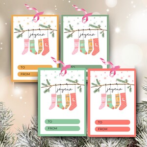 EDITABLE Joyeux Noel Merry Christmas Gift Tags, Printable Joyeux Noel ...