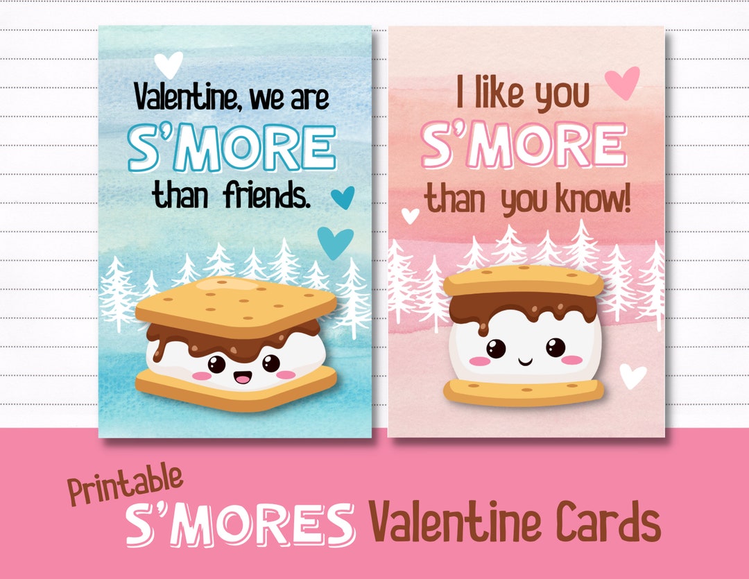 Kid Valentine Printable / S'mores Valentine / Instant Download / Kids ...