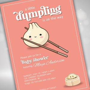 EDITABLE Little Dumpling Baby Shower Invitation Set, Gender Neutral ...