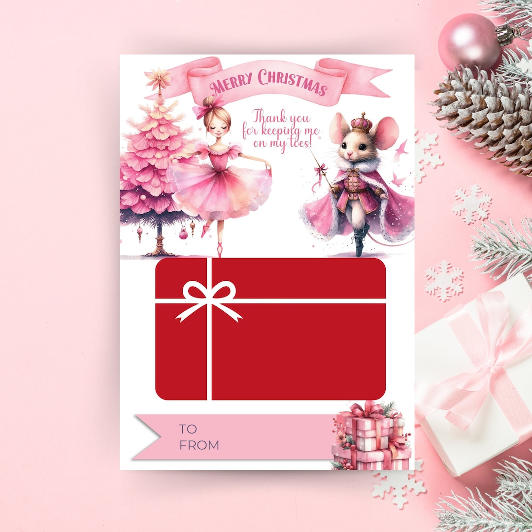 Editable Dance Card Holder, Teacher Gift, Christmas Gift Card, Dance ...
