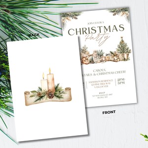 Editable Vintage Christmas Party Invitation, Boho Christmas, Adult ...