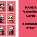Panda Valentine Printable / Set of Valentine Cards / Printable ...