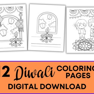 Diwali Coloring Sheets / Instant Download / Happy Diwali / Diwali ...