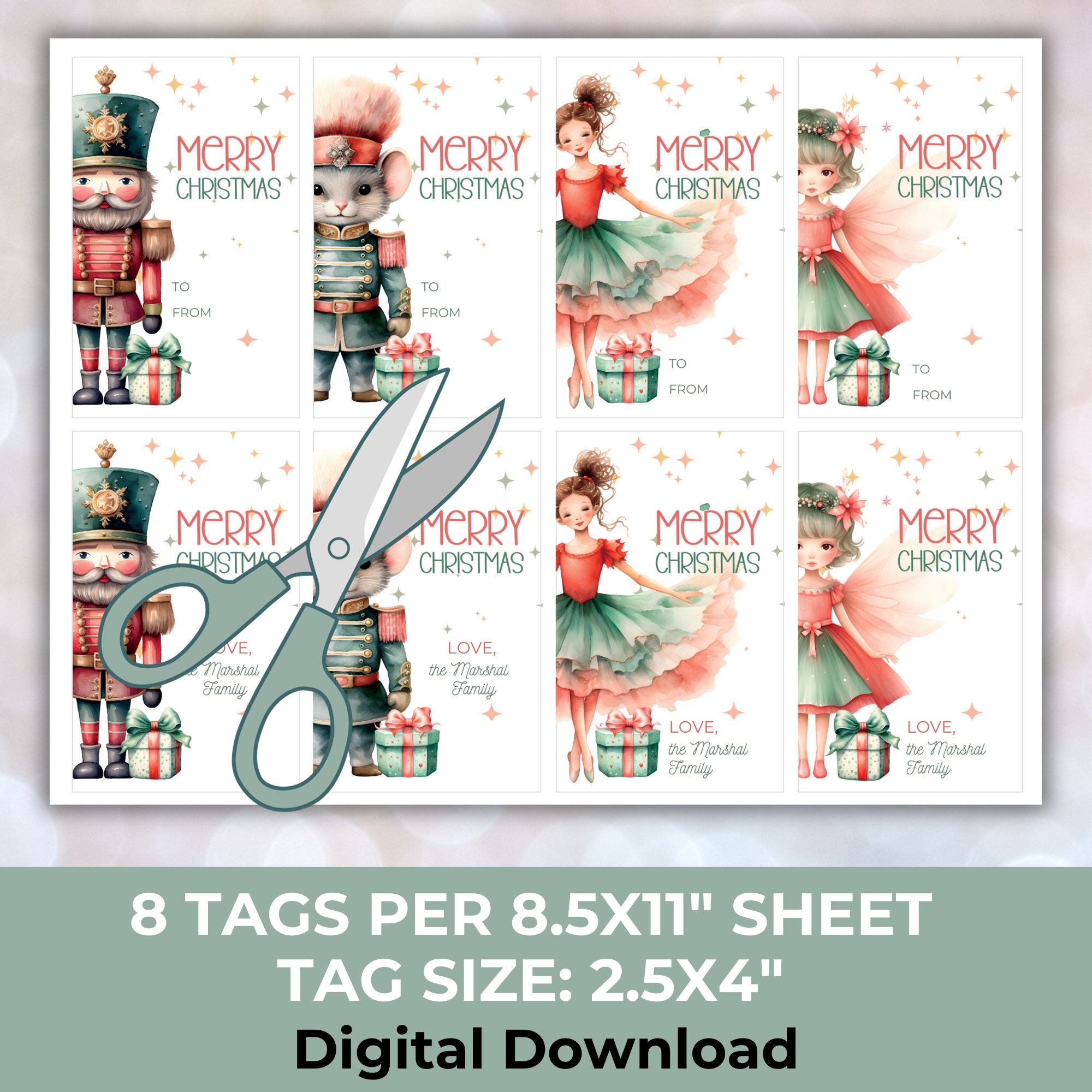 The Nutcracker Ballet, Clara Nutcracker Favor Tags, Editable Nutcracker ...