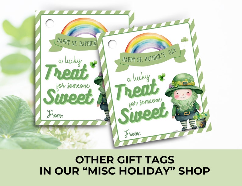 EDITABLE St Patrick's Day Gift Tags, Lucky Treat for Someone Sweet Tag ...