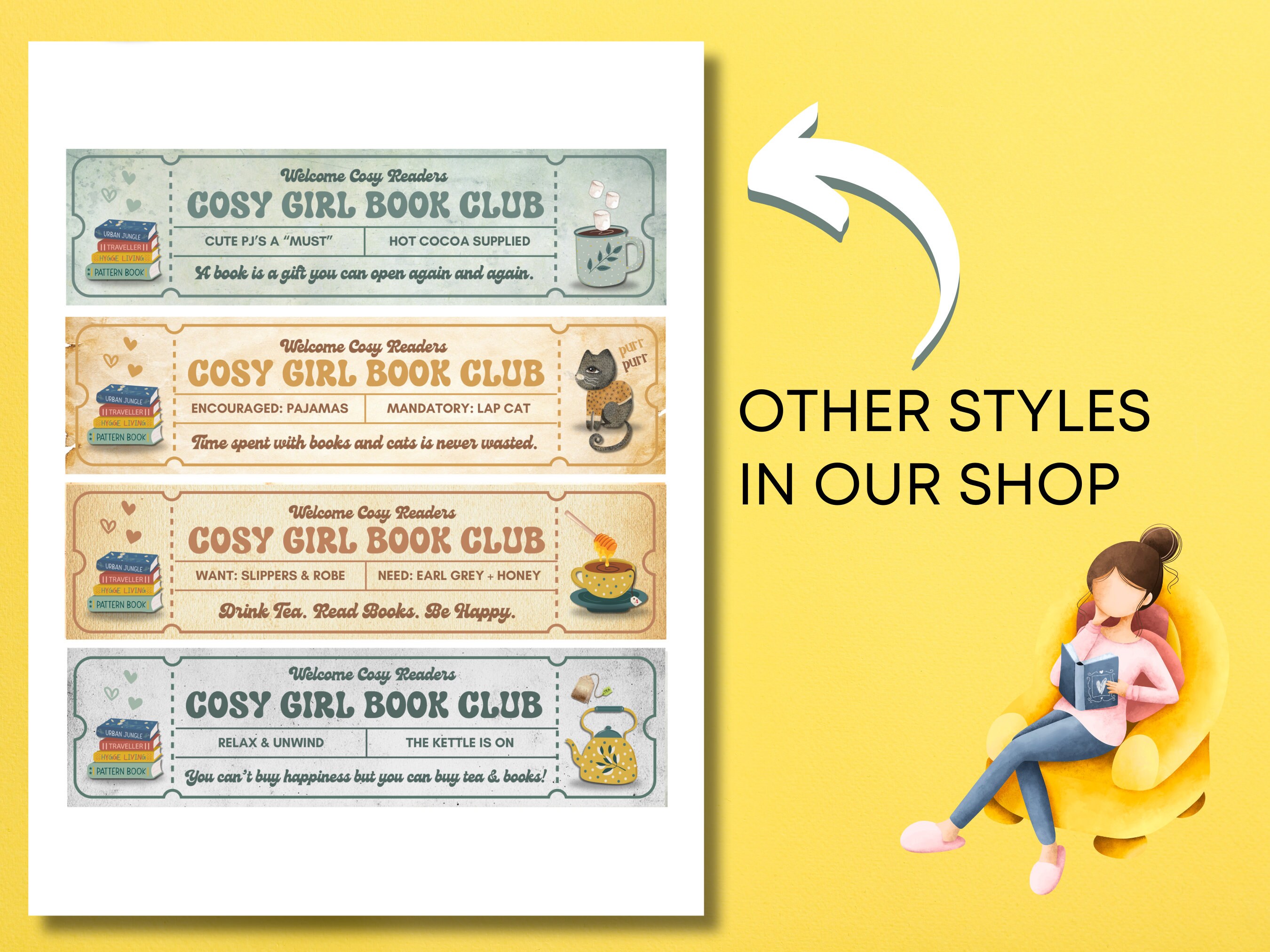 Book Lovers Club Bookmark Gift for Book Lover Book Club - Etsy Canada