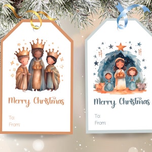 Kids Nativity Gift Tag, Christmas Printable Tags, Christmas Favor Tags ...