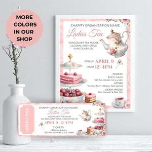 EDITABLE Tea Party Event Ticket, High Tea Party Template, Tea Party ...