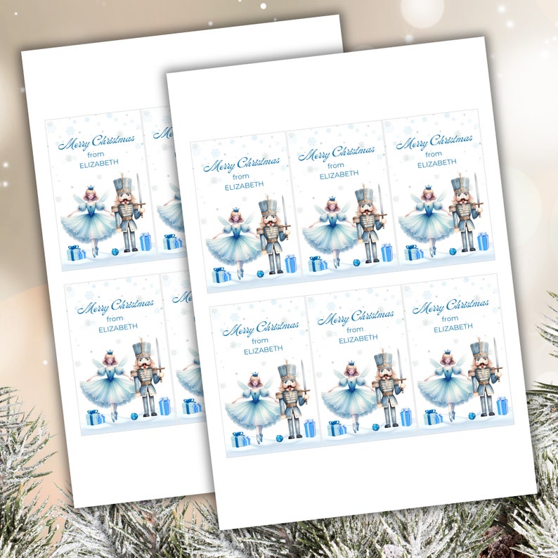 EDITABLE Nutcracker Favor Tags Blue Nutcracker Gift Tags - Etsy