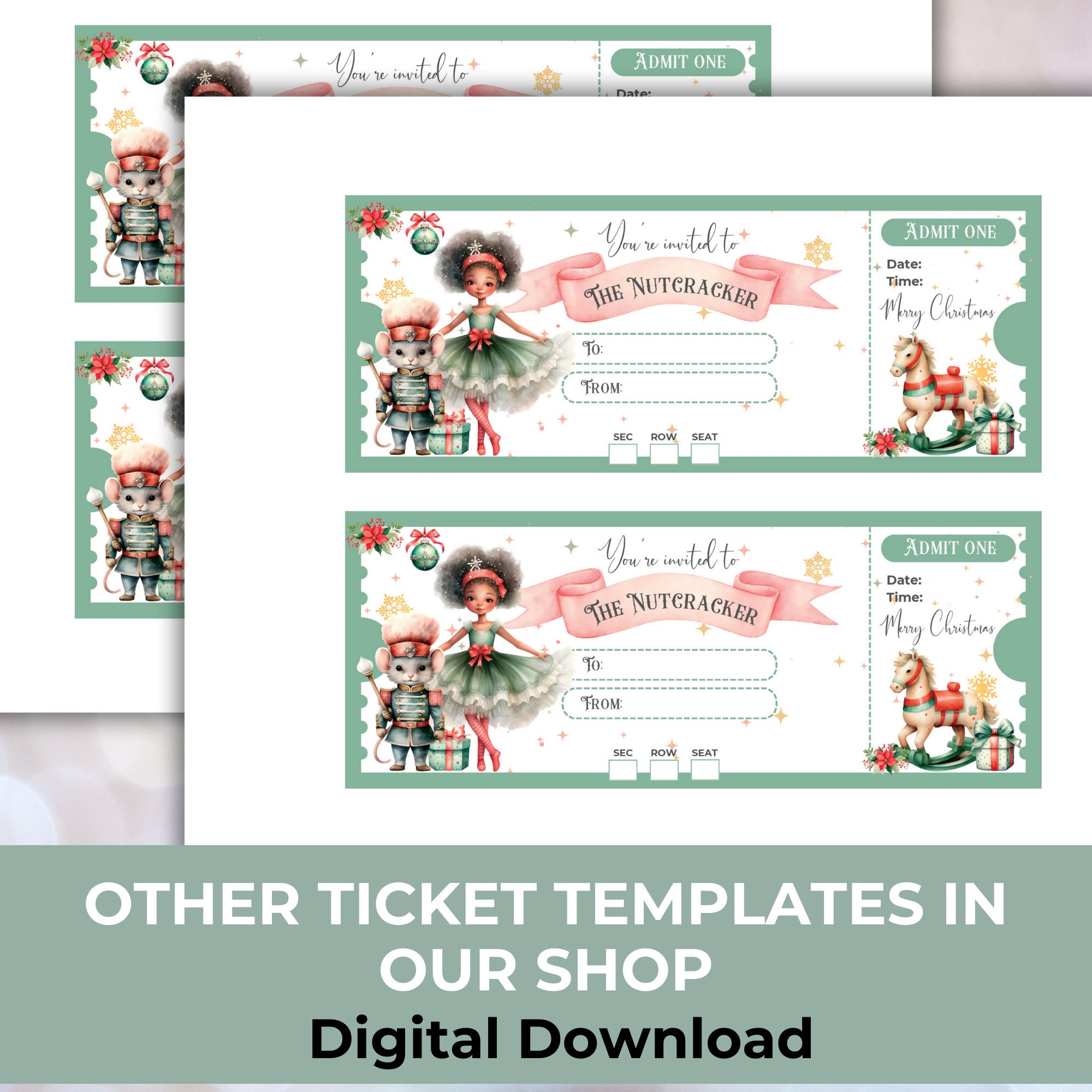 Editable Nutcracker Ticket Personalized Nutcracker Ballet - Etsy Editable Nutcracker Ticket Personalized Nutcracker Ballet - Etsy