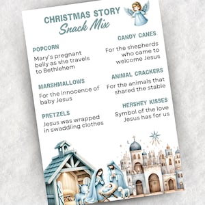 Story of Christmas Snack Mix, Nativity Legend Tags, Christmas Recipe ...