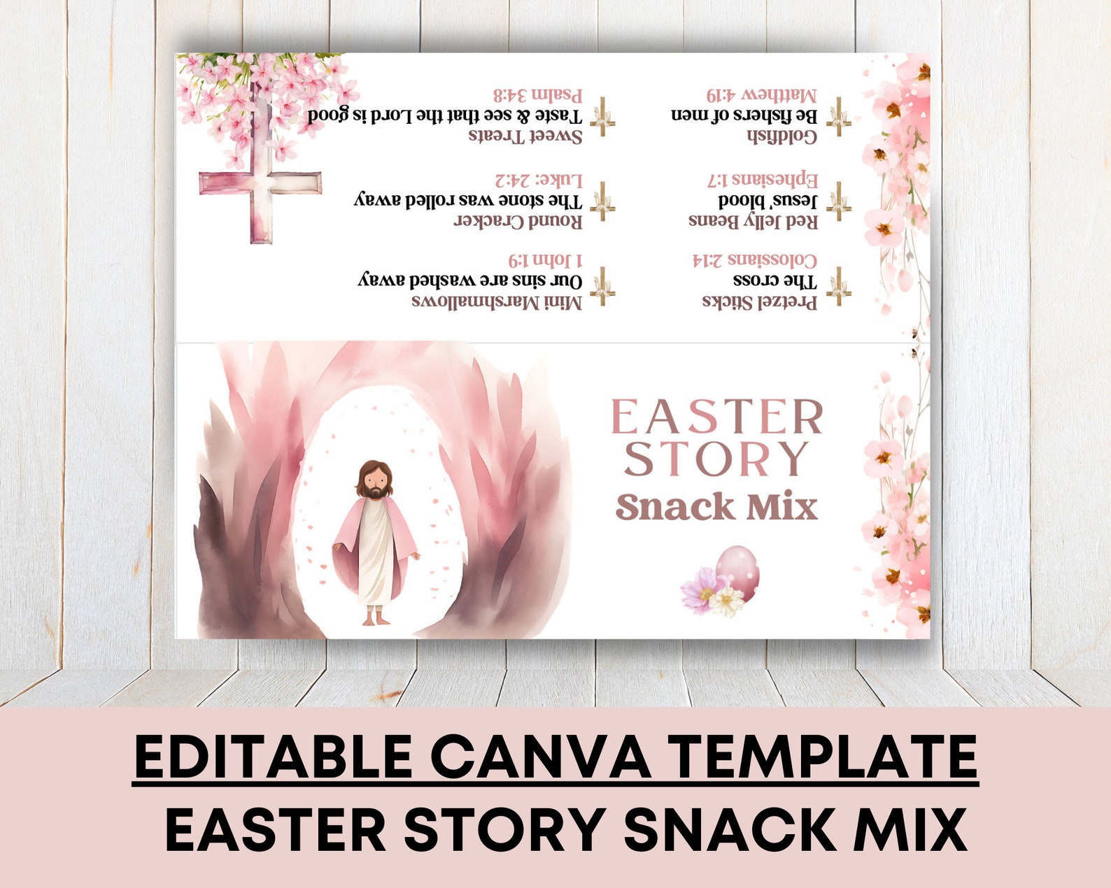 EDITABLE Easter Story Snack Mix Printable Tag Easter Bag Topper, Easter ...