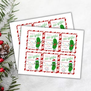 Have A Dill-ightful Holiday Printable Tag, Christmas Pickle Tags ...