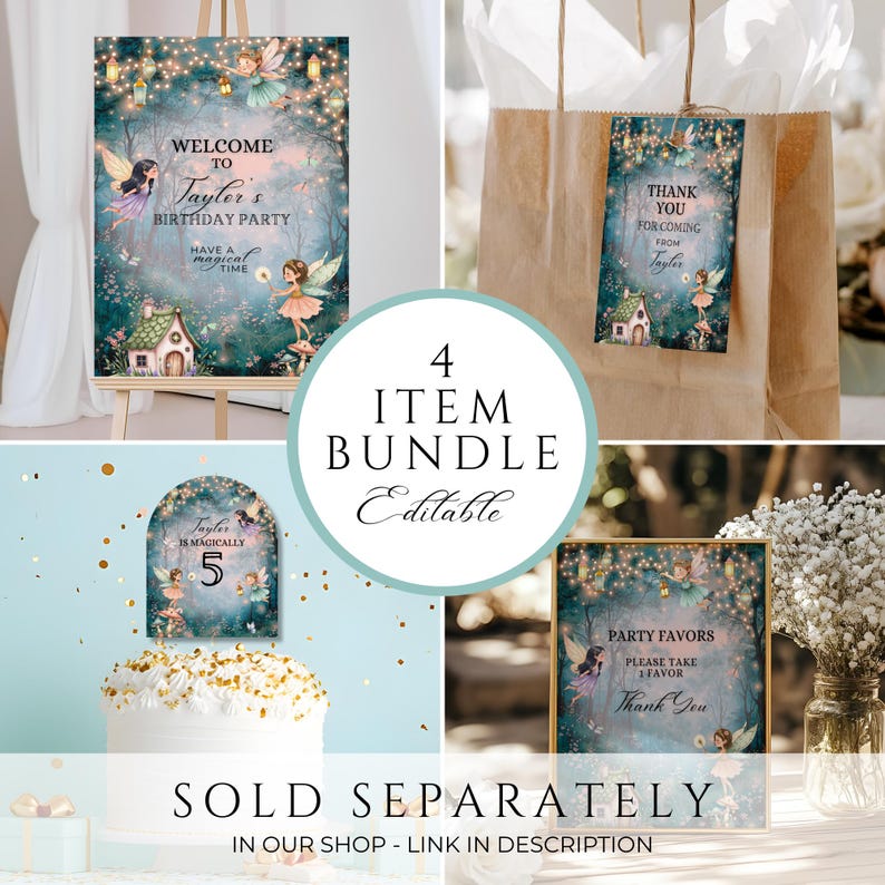 EDITABLE Woodland Fairy Birthday Invitation, Enchanted Forest Birthday ...