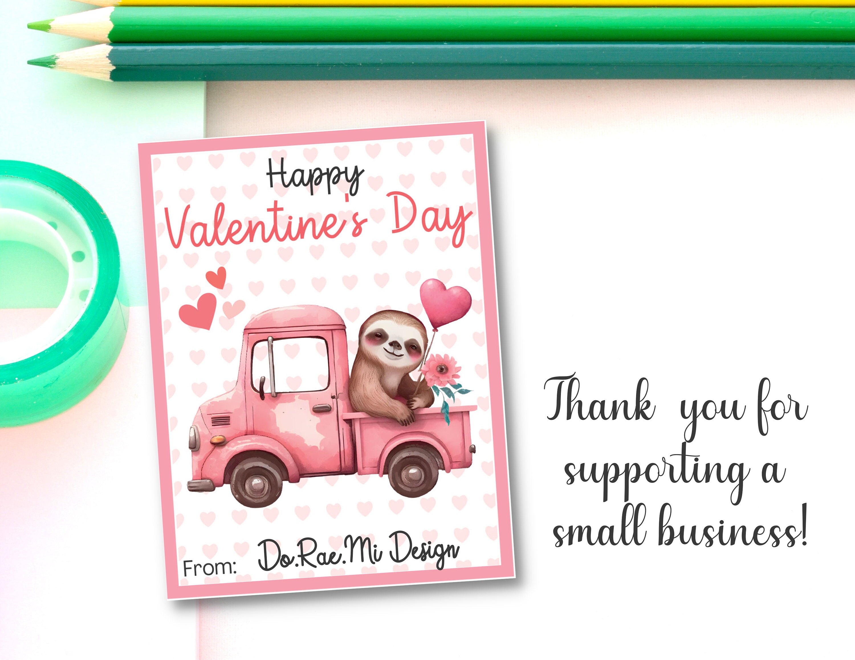 Watercolor Sloth Valentines / Printable Valentine / Sloth Valentine ...