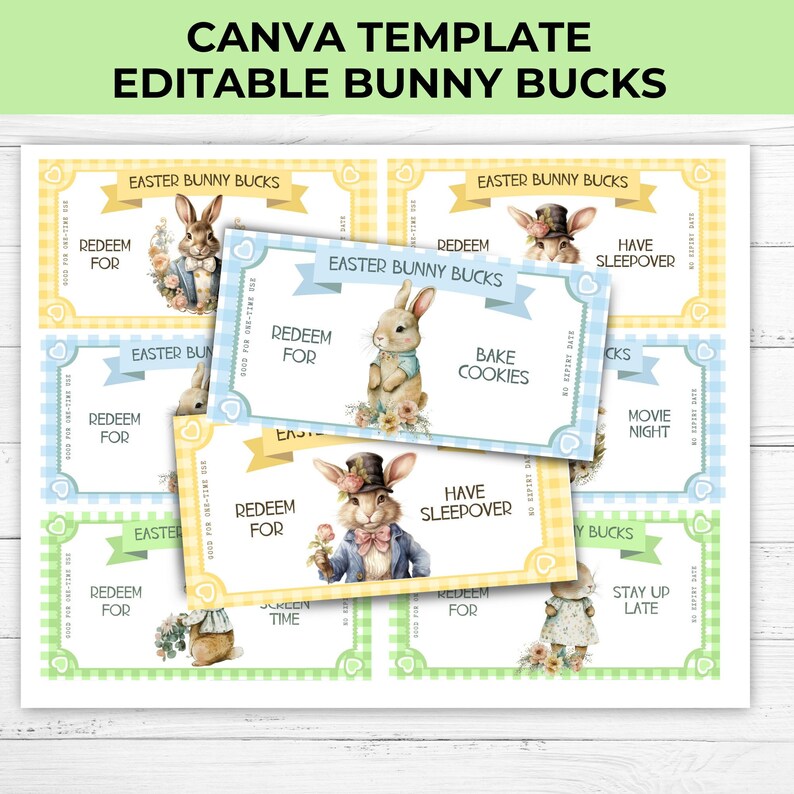 Editable Printable Easter Bunny Bucks, Easter Bunny Dollar Bill ...