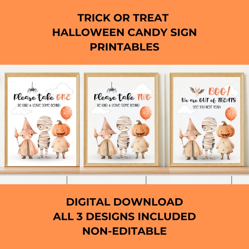 Please Take One Sign Halloween Printable Out of Candy Sign - Etsy