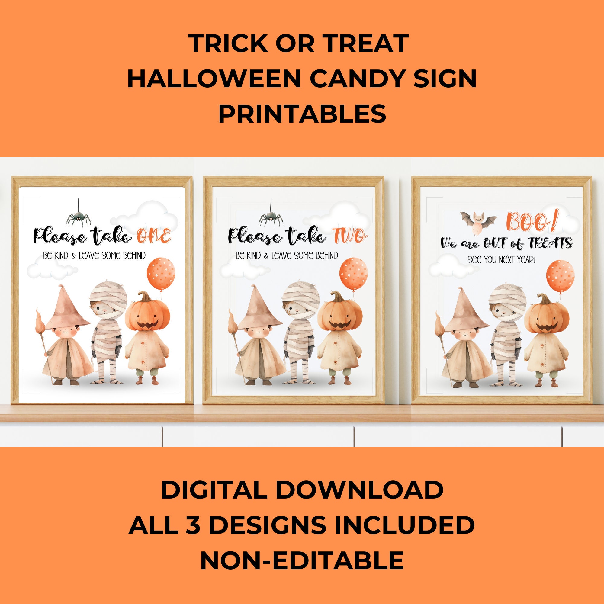 Please Take One Sign Halloween Printable, Out of Candy Sign, Trick or ...