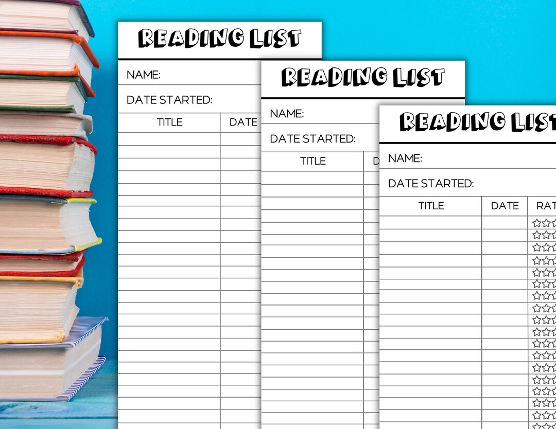 PRINTABLE Reading List Book Marker, Reading List Page Finder, Printable ...