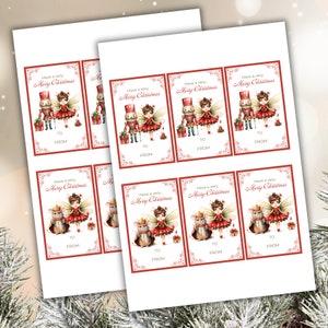 EDITABLE Nutcracker Favor Tags, Red Nutcracker Gift Tags, Sugar Plum ...