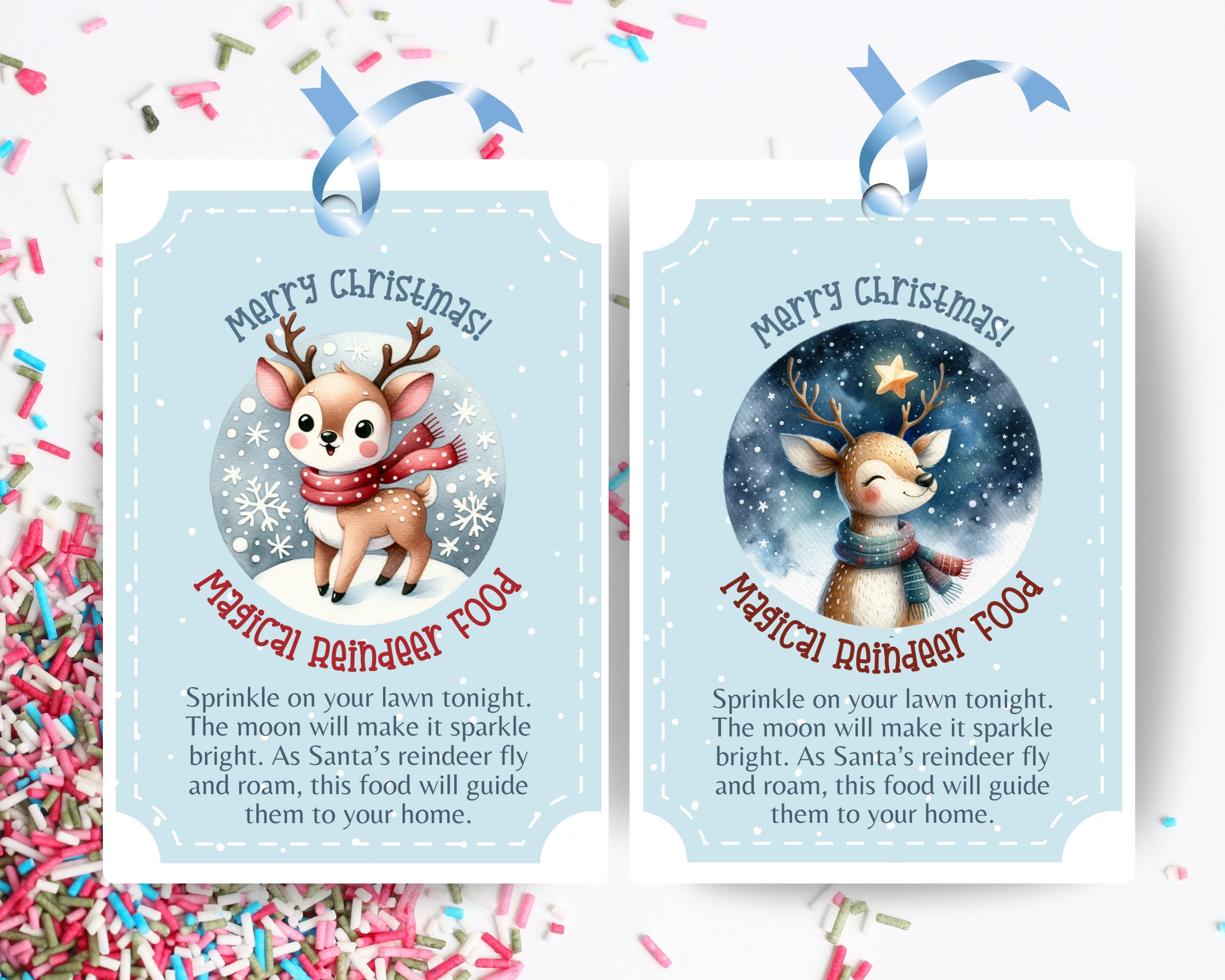 EDITABLE Reindeer Food Tags, Rudolph Treat, Magic Reindeer Food Label ...