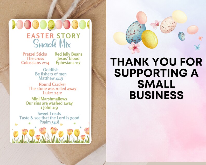 The Easter Story Snack Mix Printable Tag and Bag Topper - Etsy
