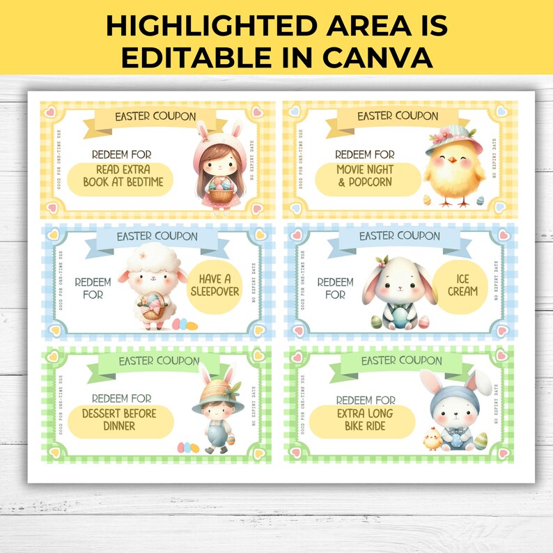 Editable Printable Easter Bunny Bucks, Easter Coupon Printable ...