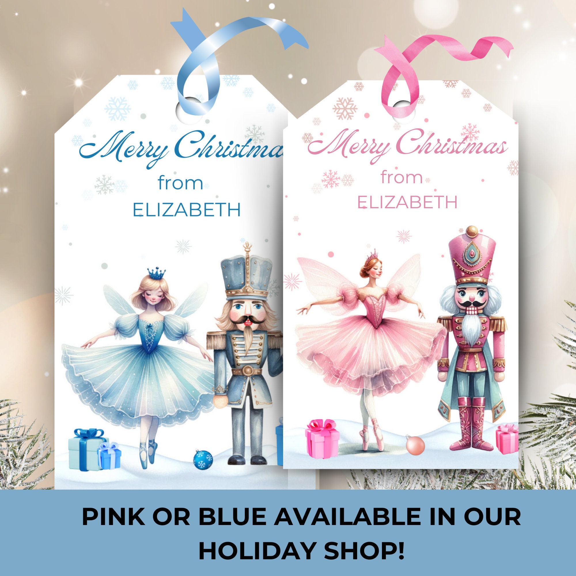 EDITABLE Nutcracker Favor Tags, Red Nutcracker Gift Tags, Sugar Plum ...