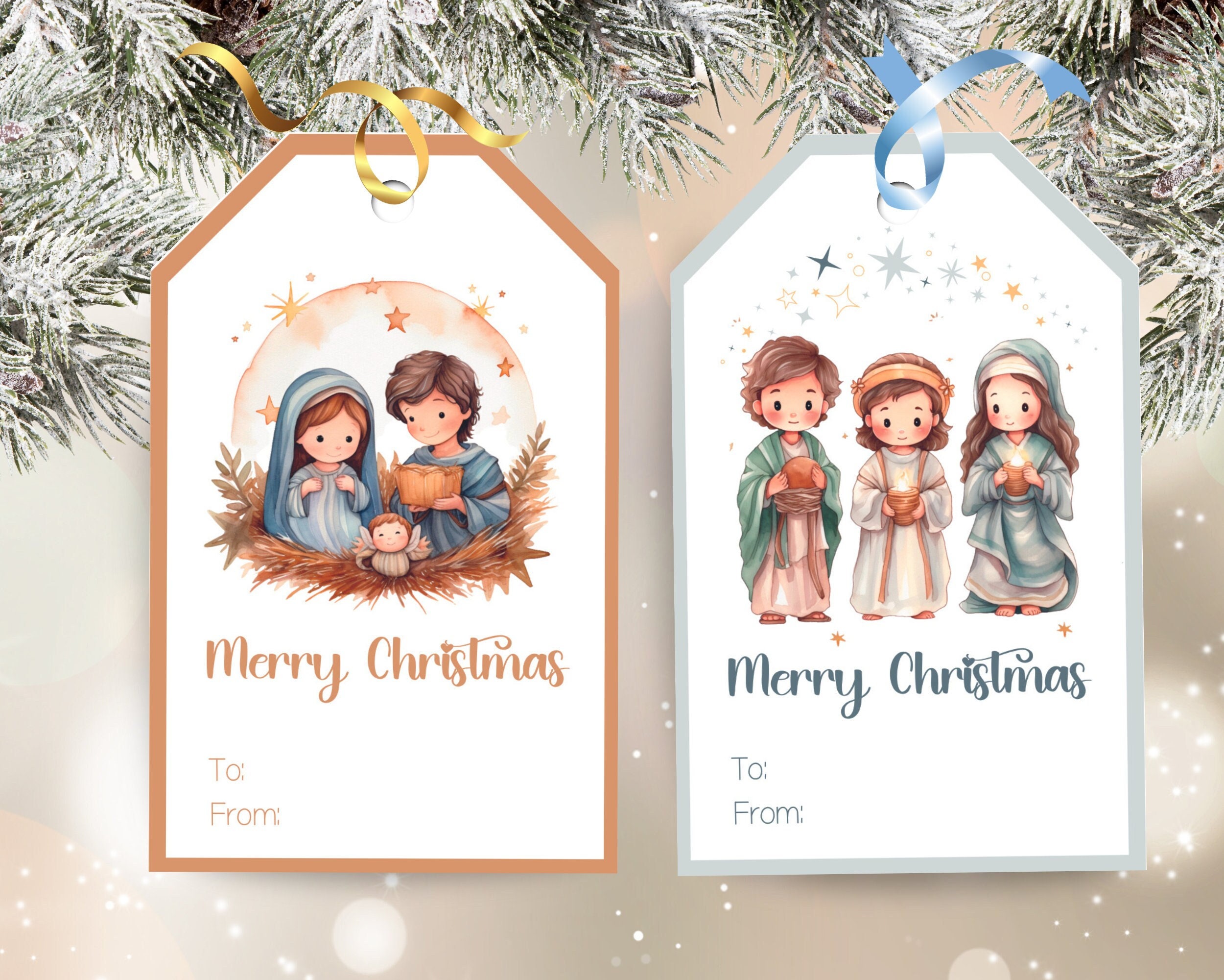 Kids Nativity Gift Tag Christmas Printable Tags Christmas - Etsy Canada