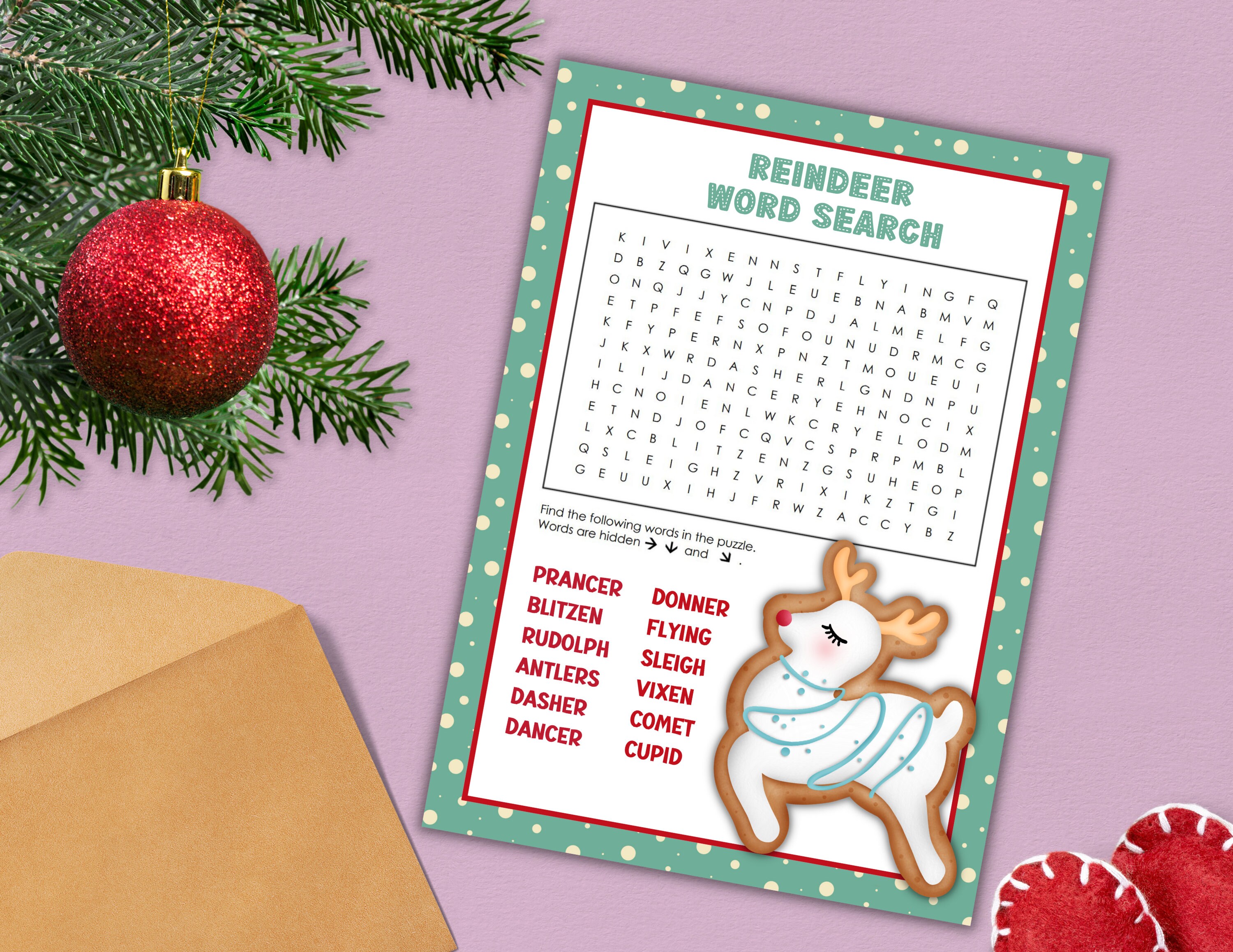 4 Christmas Word Search Puzzles / Printable Word Search / Word Search ...