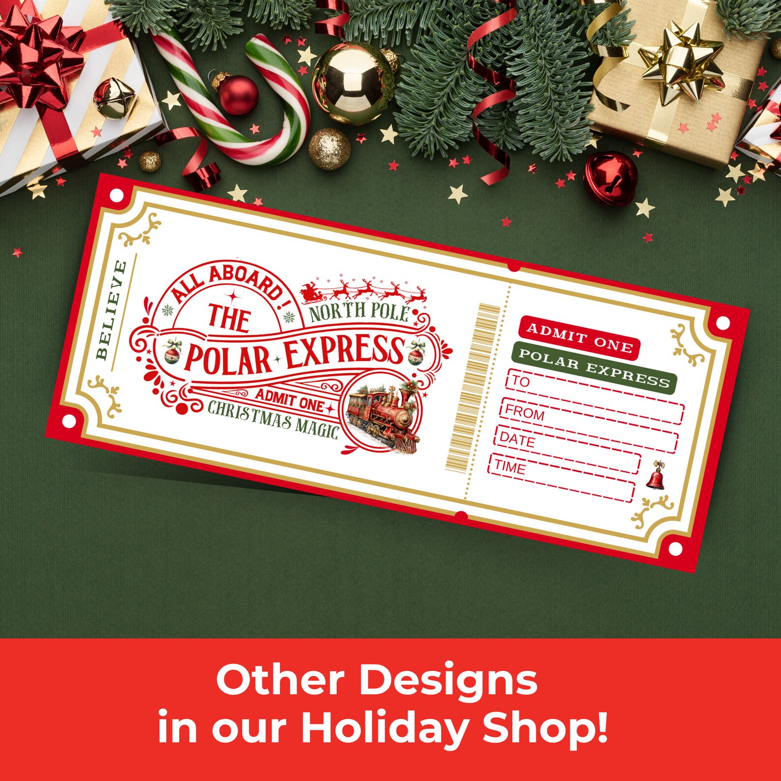 Polar Express Ticket Template Personalized Surprise Gift - Etsy Canada