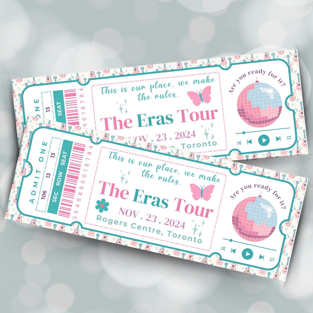 Editable Concert Ticket Template, Eras Ticket, Custom Concert Ticket ...