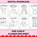 Valentine Coloring Cards / Classroom Valentine Cards / Kid Valentine ...