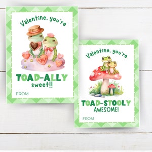 EDITABLE Frog Valentine's Day Cards SET, 12 Printable Valentines, Hoppy ...