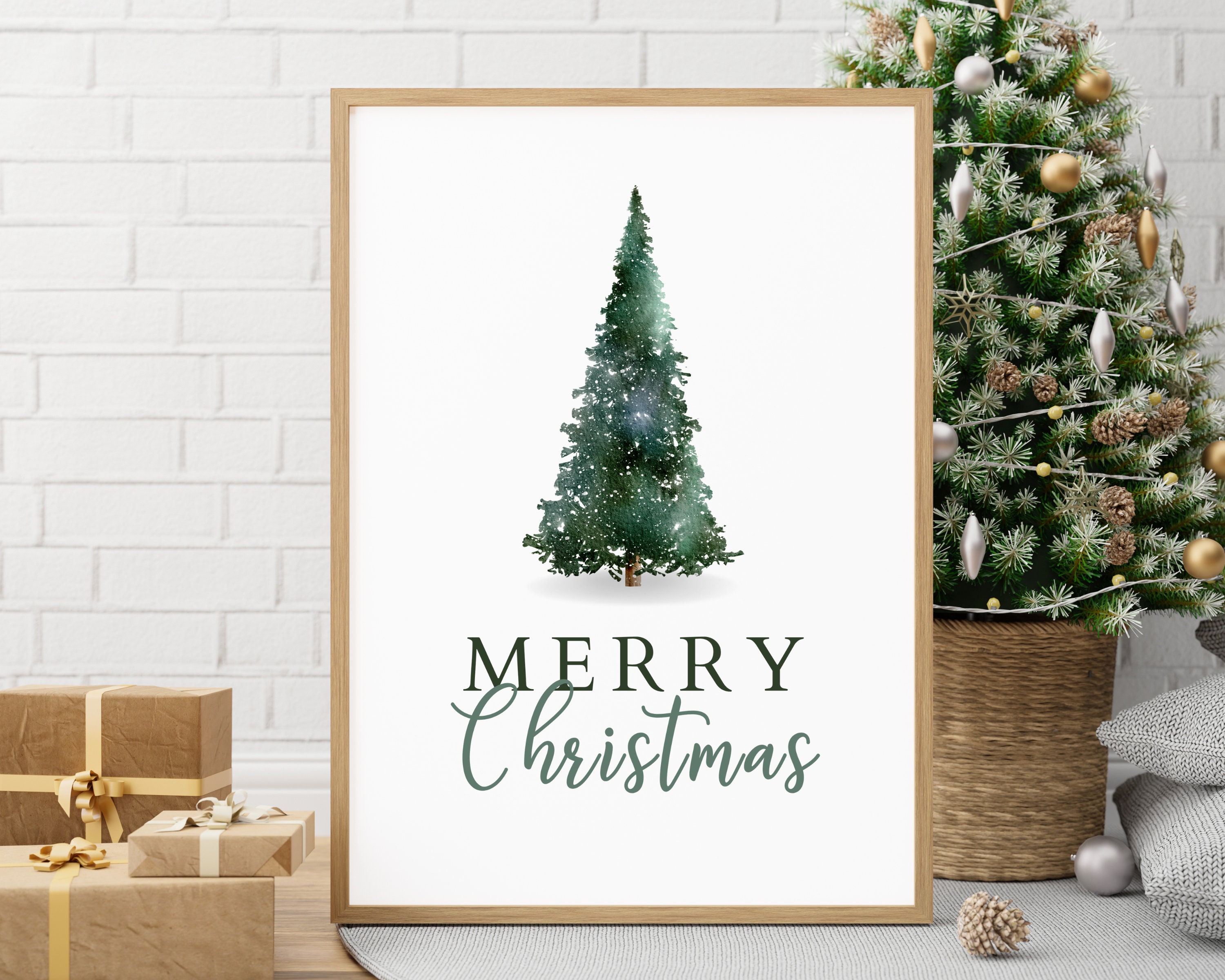 Merry Christmas Print Christmas Wall Art Christmas - Etsy