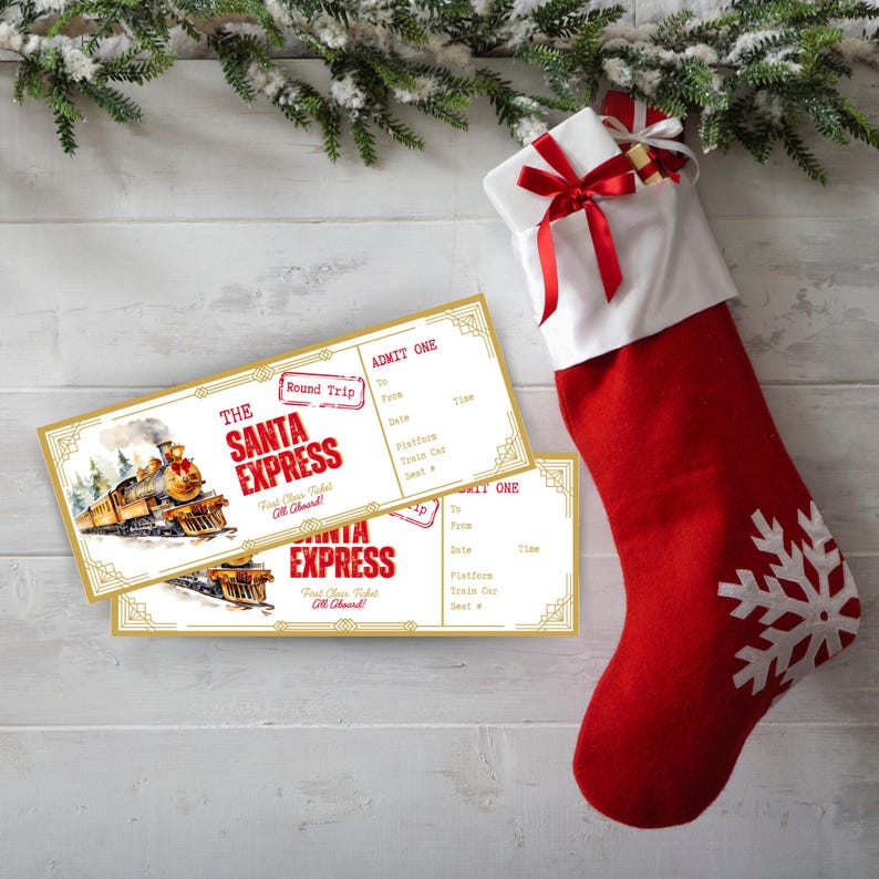 Polar Train Ticket Template, Personalized Surprise Gift Certificate ...