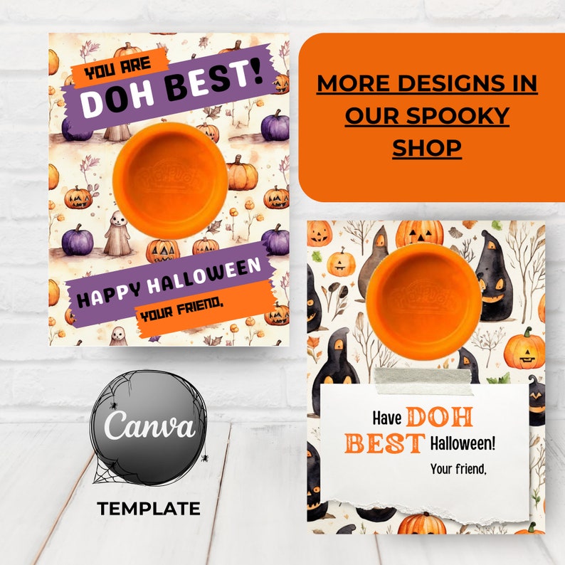 Halloween Play Doh Card Template Printable Doh Best Halloween - Etsy