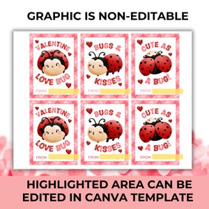 EDITABLE Ladybug Valentine Card, Love Bug Printable Valentines ...