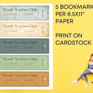 Book Lovers Club Bookmark, Gift for Book Lover, Book Club, Feminist ...