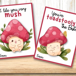 Mushroom Valentine / Printable PDF / Valentines Cards / Cards ...