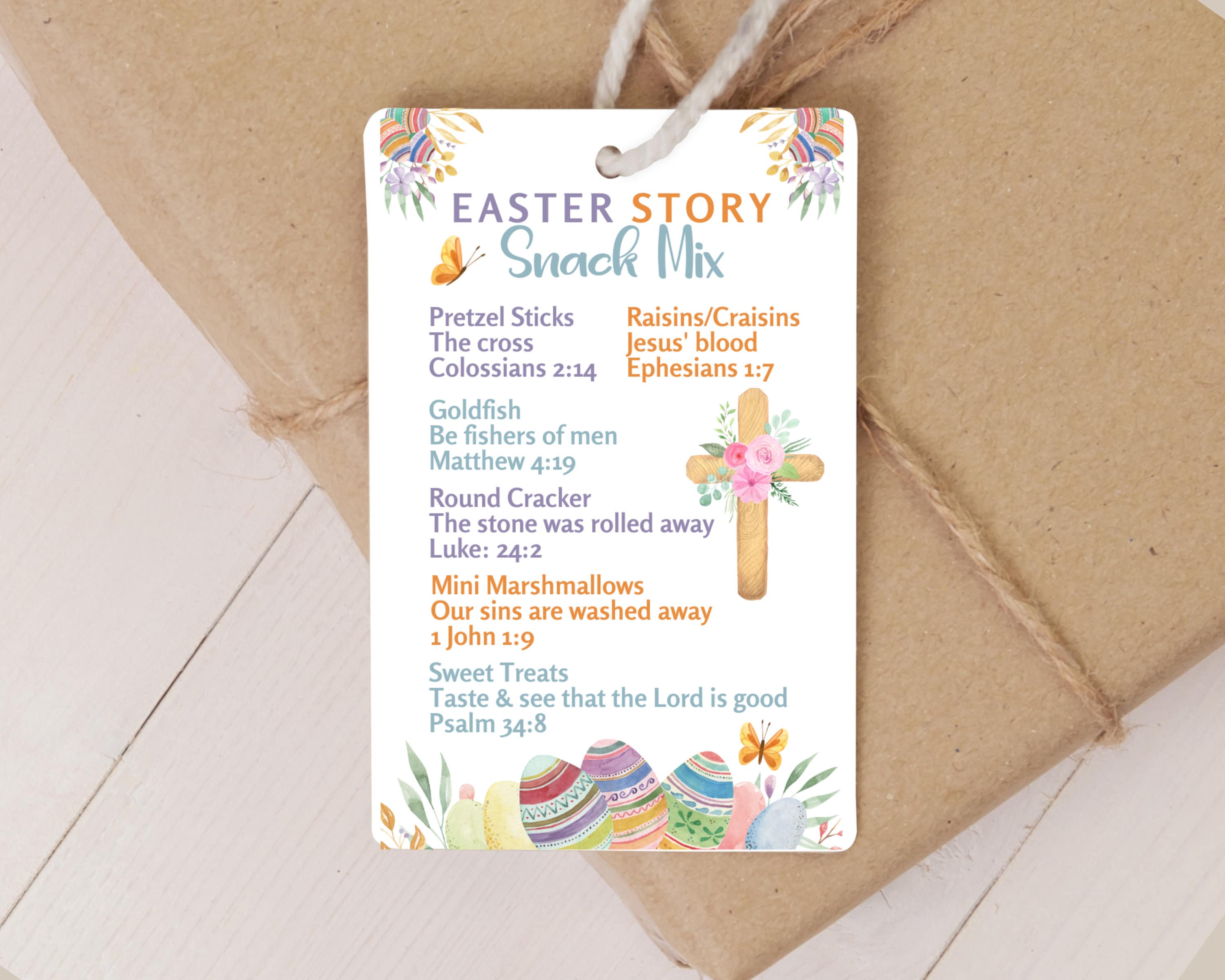Religious Easter Story Snack Mix Printable Gift Tags Easter - Etsy