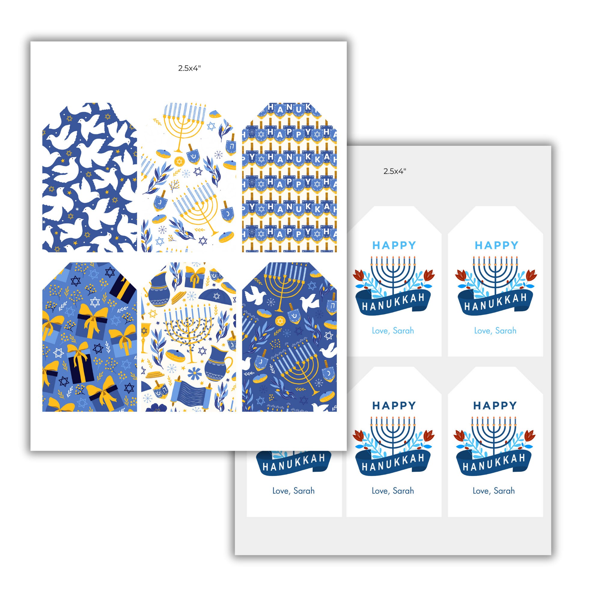 Editable Hanukkah Tags, Hanukkah Gift, Hanukkah Favor Tags, Hanukkah ...