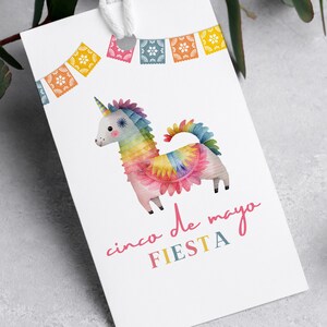 EDITABLE Cinco De Mayo Fiesta Party Thank You Tag Template, Watercolor ...